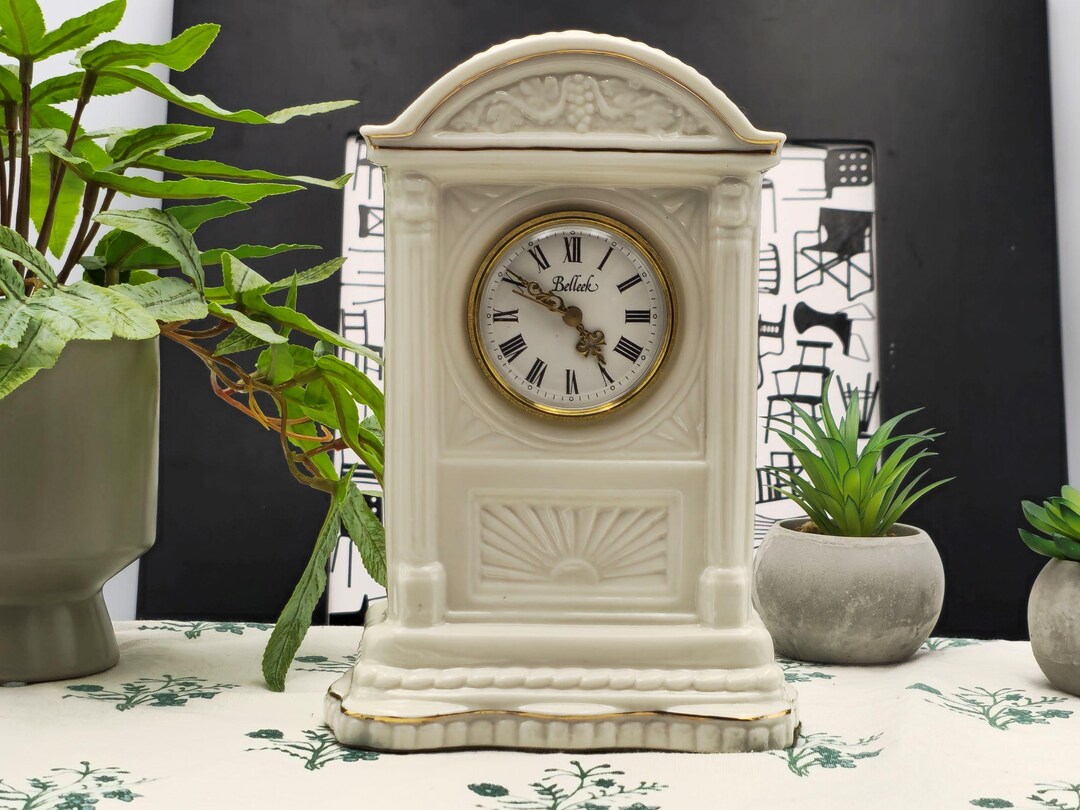 Vintage Traditional Millennium Belleek Collectible Clock Irish Belleek ...