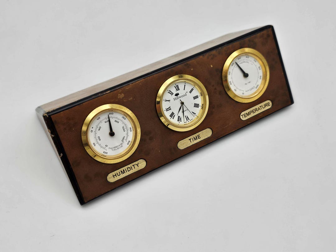Vintage 1980s Hillwood Weather Station Wooden With Hygrometer ...