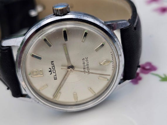 Vintage Swiss Eloga Watch 17 Rubis Mechanical 1960s - Gem