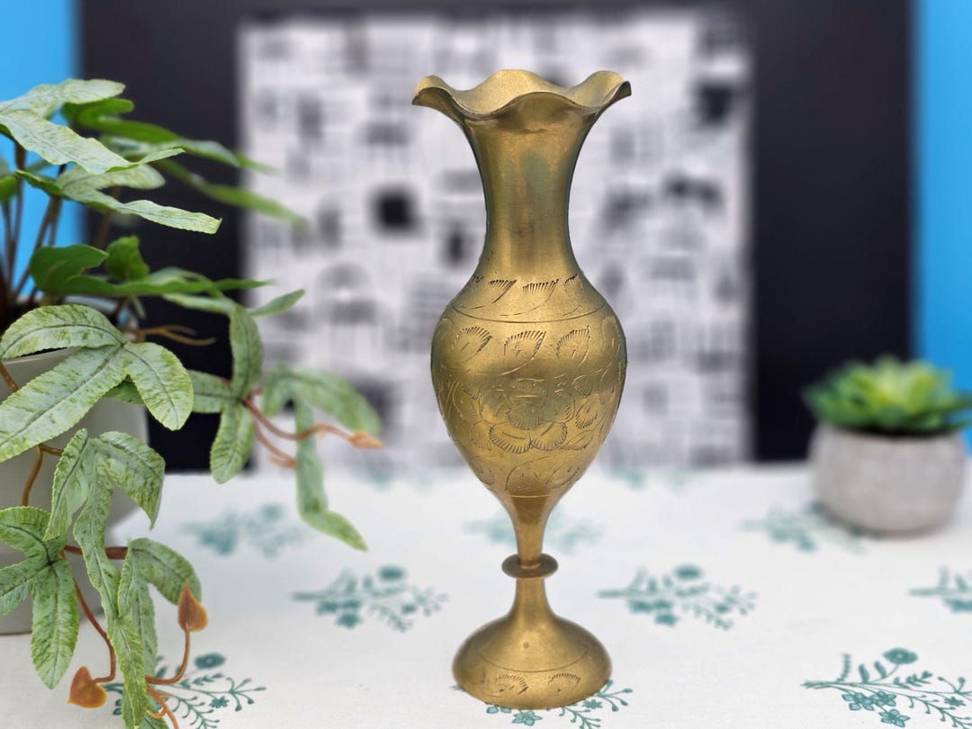 Vintage Brass Vase Decorative Display Piece - Etsy
