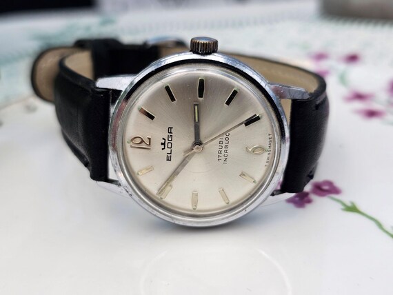 Vintage Swiss Eloga Watch 17 Rubis Mechanical 1960s - Gem
