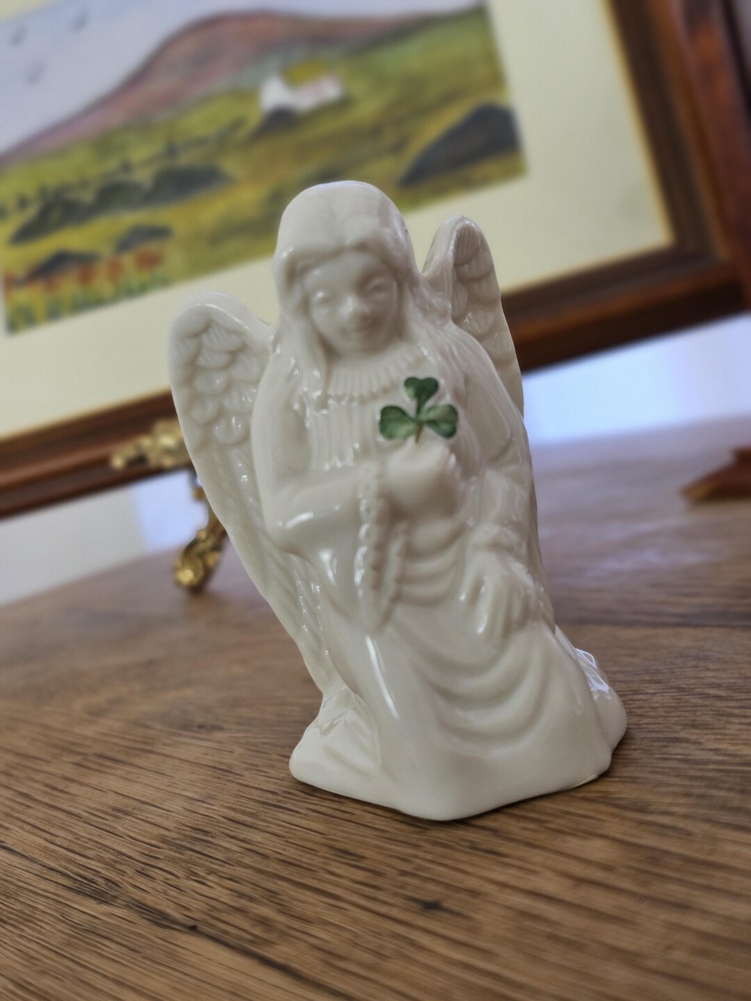 Vintage Irish Belleek Shamrock Angel of Protection Porcelain Irish ...