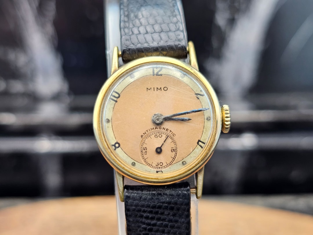 Vintage 1940s Mimo Swiss Made Watch Gold Filled Mechanical WW2 Era ...