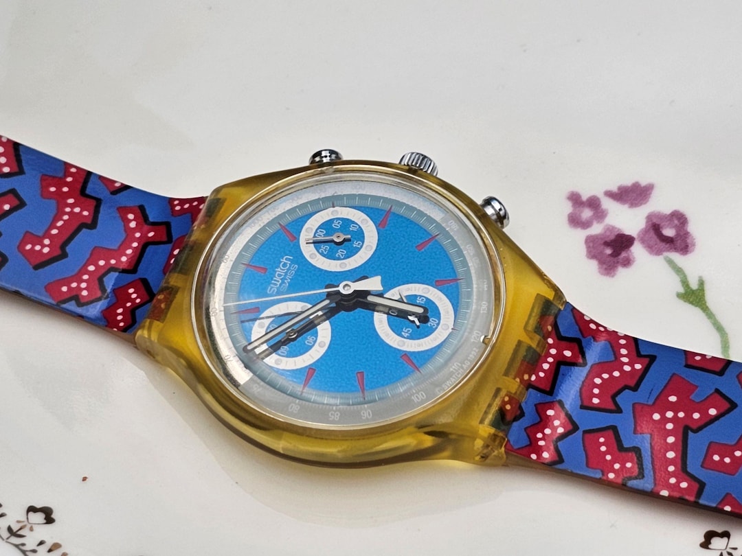 Vintage 1992 Swatch Chrono WILD CARD SCK100 Vintage Swiss Swatch Watch ...
