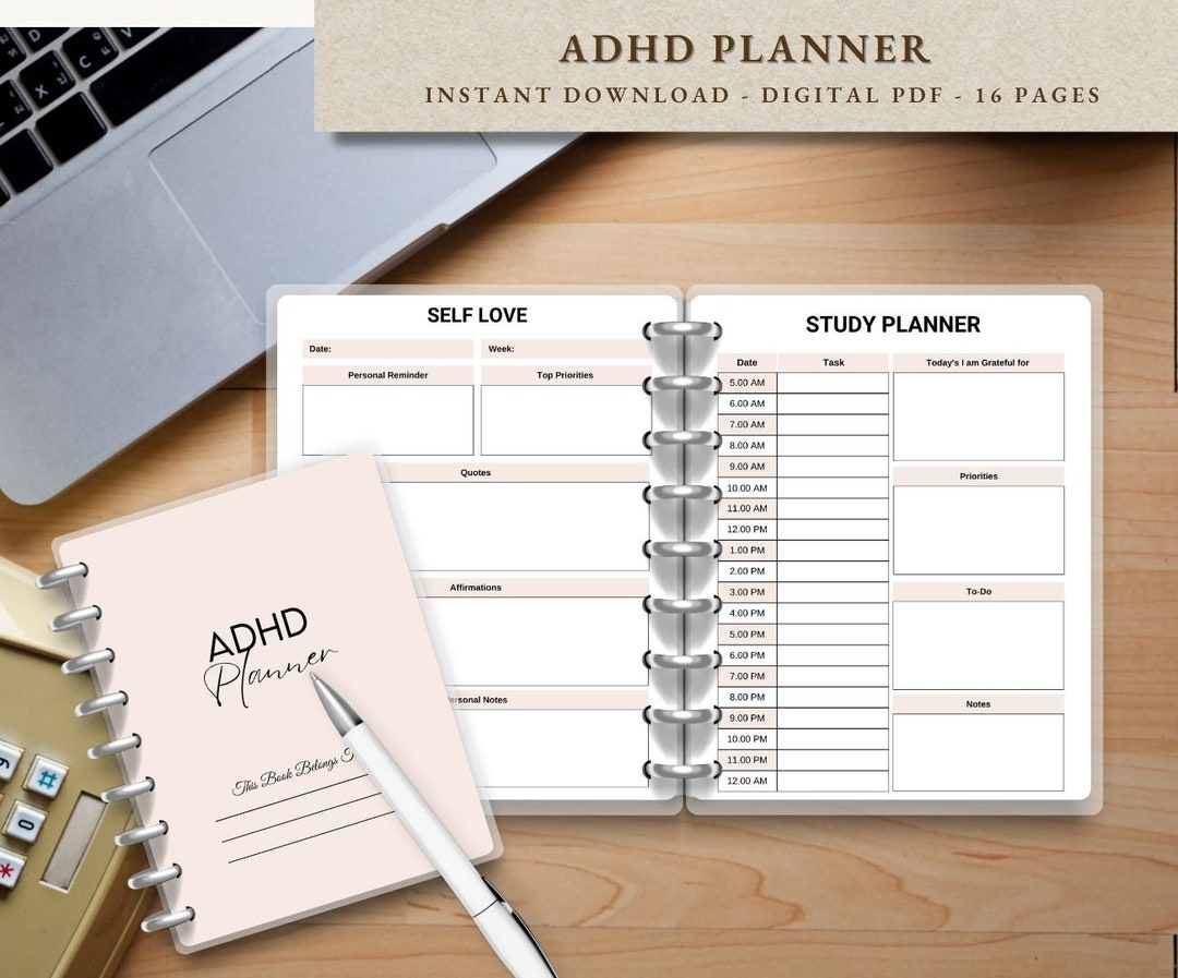 ADHD Planner made by an Adhder PRINTABLE Adult ADHD Journal, Organizer ...