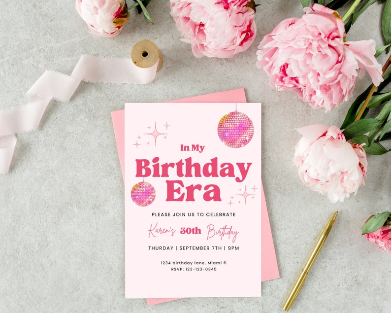 In My Birthday Era Editable Invitation, Personalized Birthday Invitation, Customizable Party ...