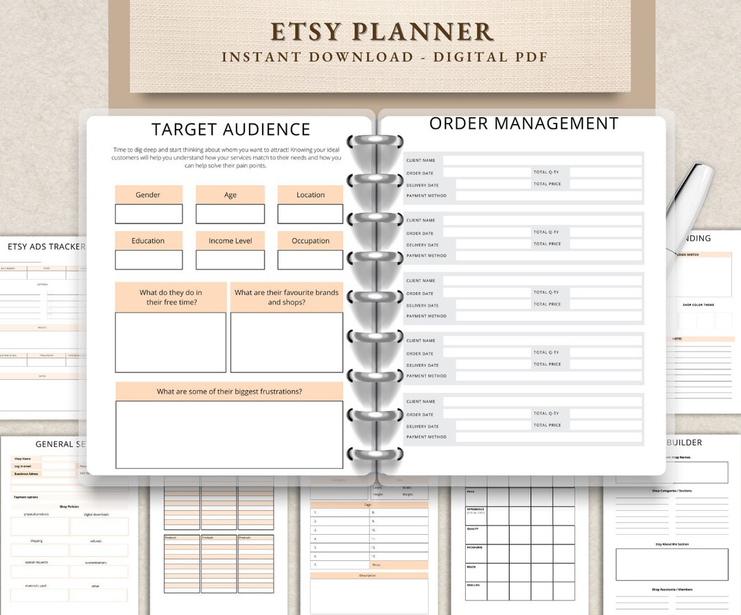 Etsy Shop Planner Printable Etsy Business Plan Etsy Seller Planner ...