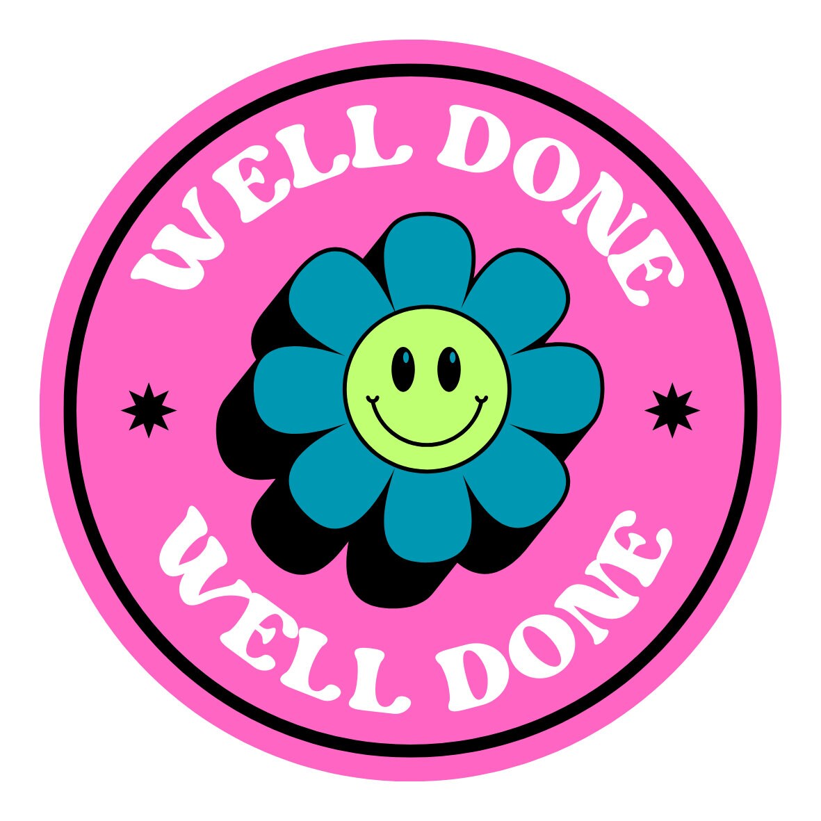 Well Done Sticker Template - Etsy