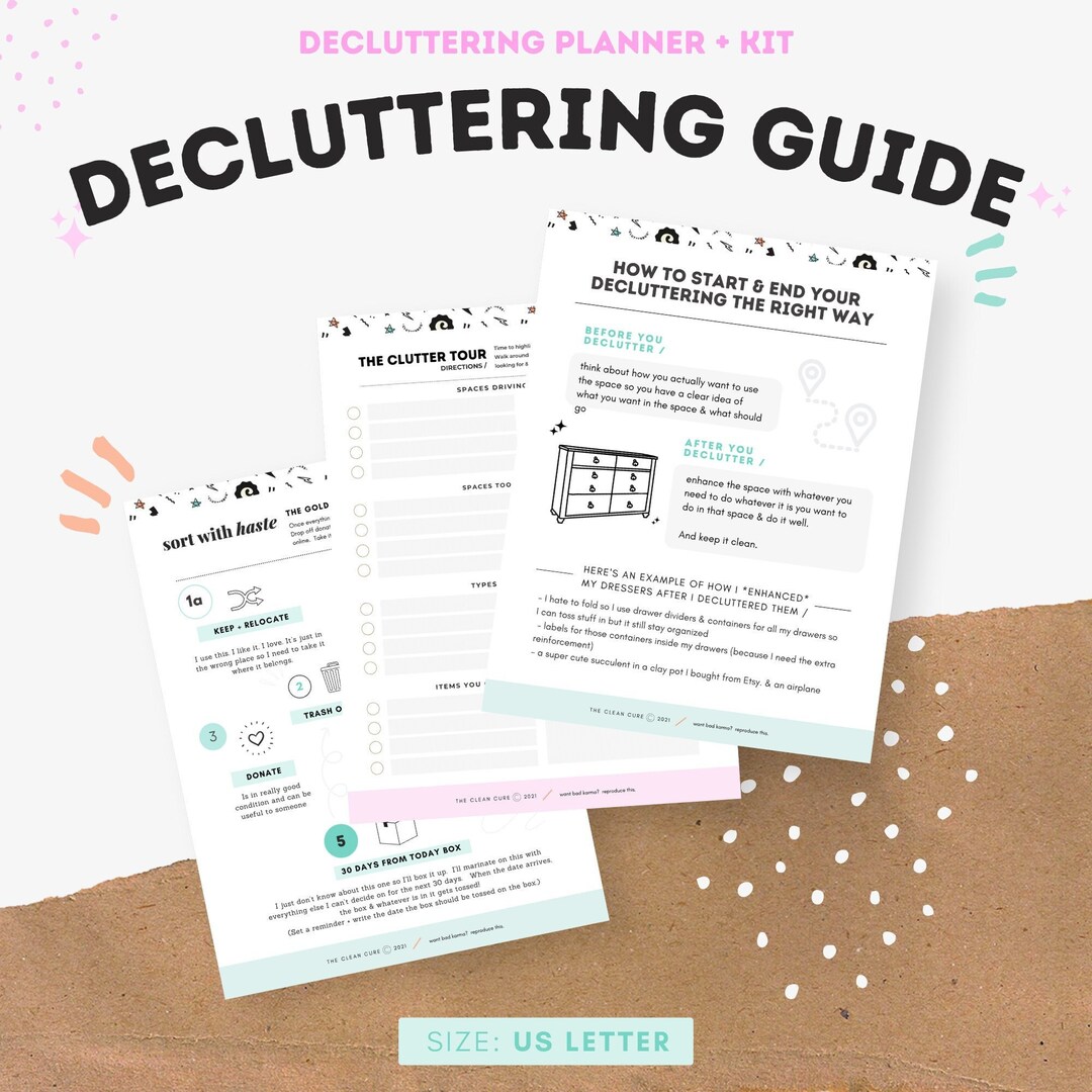 Decluttering Guide, Decluttering Kit, Decluttering Planner, Declutter ...