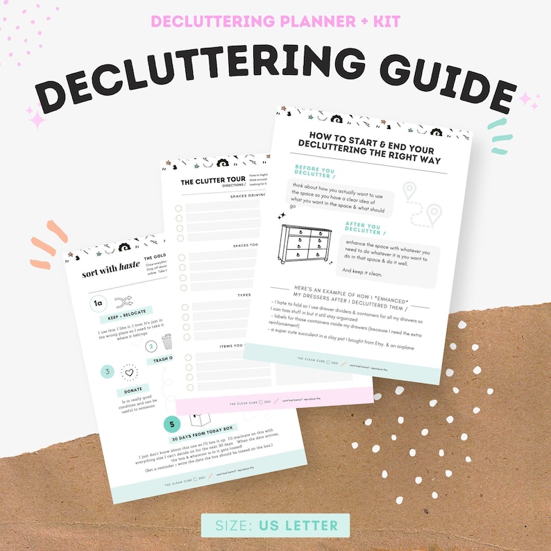 Decluttering Guide, Decluttering Kit, Decluttering Planner, Declutter ...