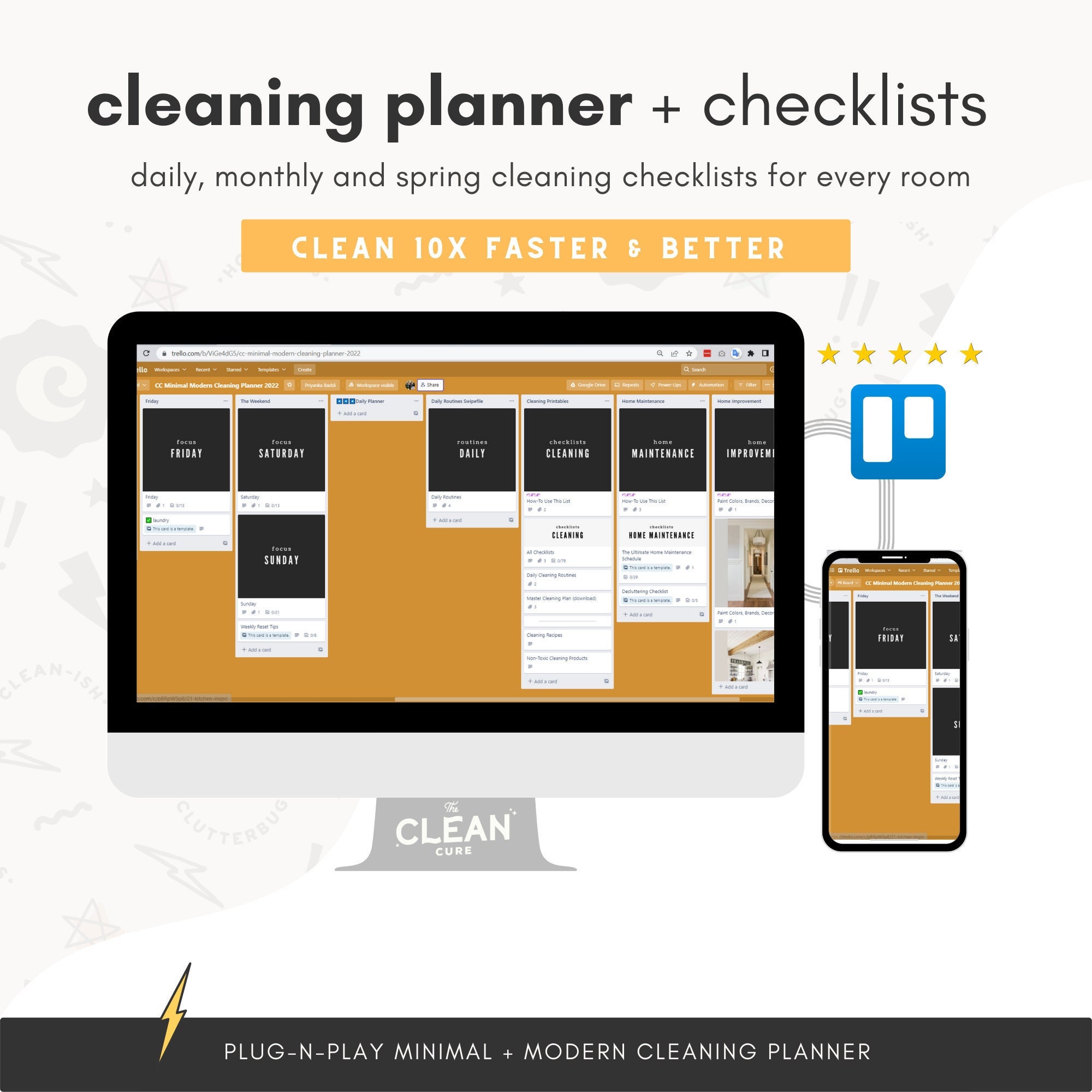 Cleaning Planner, Cleaning Checklists, Cleaning Schedule, Household ...