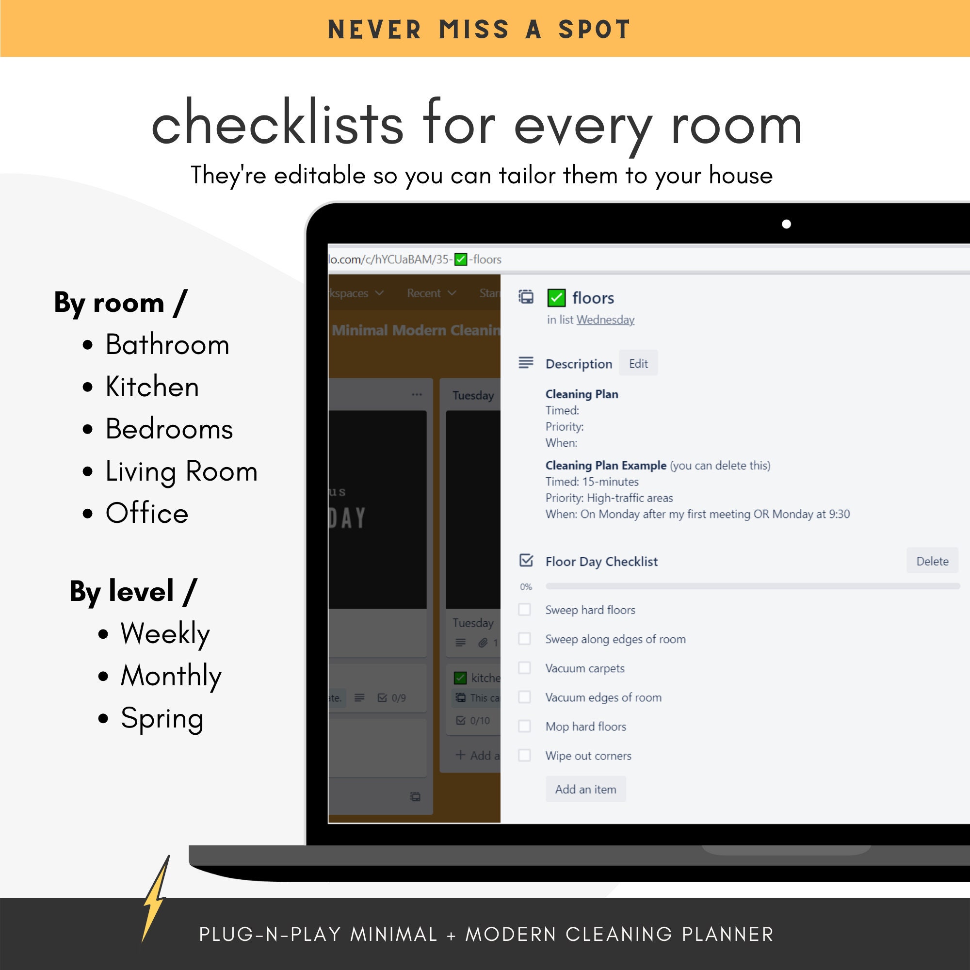 Cleaning Planner, Cleaning Checklists, Cleaning Schedule, Household ...