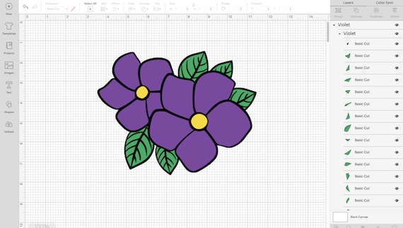 Violet Flower Layered Cut File SVG - Etsy