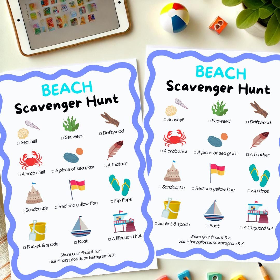 Beach Scavenger Hunt PDF Fun Printable Summer Activity Instant Download ...