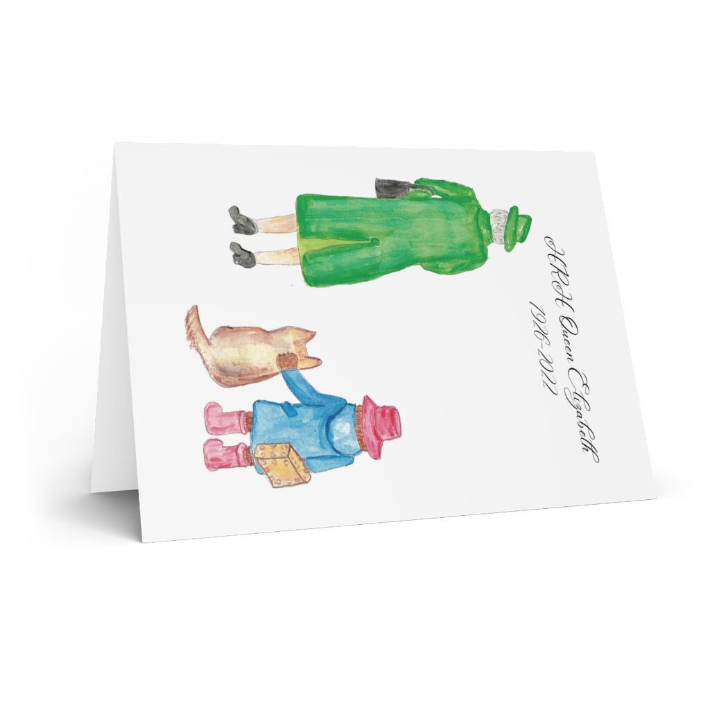 Queen Elizabeth, Paddington Bear and Corgi Memorabilia Folded Greeting ...