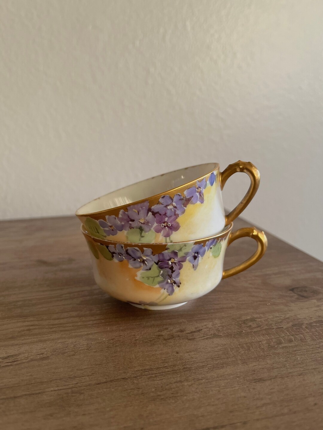 Vintage Gold Rim Tea Cups (set of 2) - Etsy