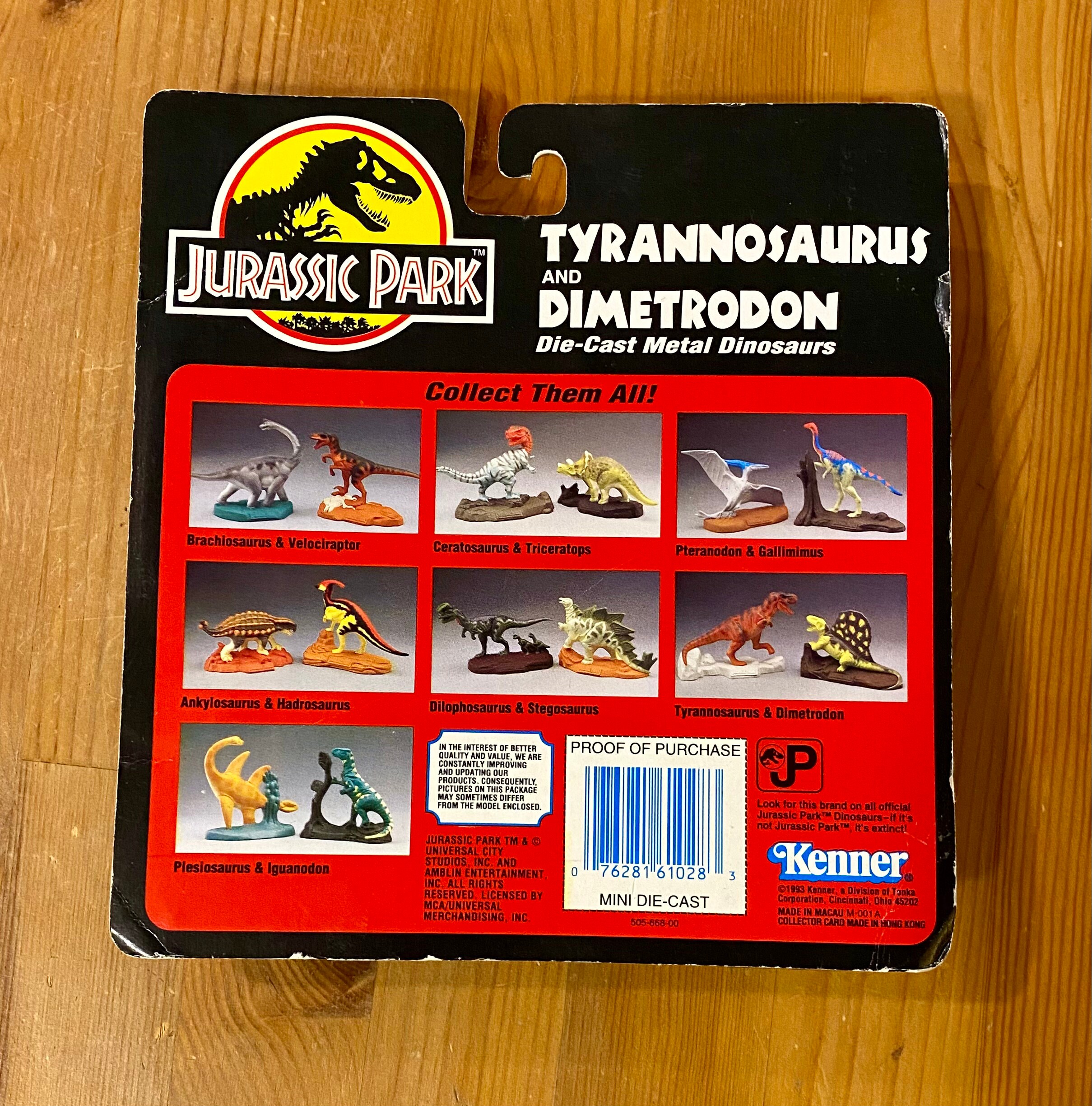 Jurassic Park Vintage 1993 Kenner Limited Edition Mini Die-cast Metal ...