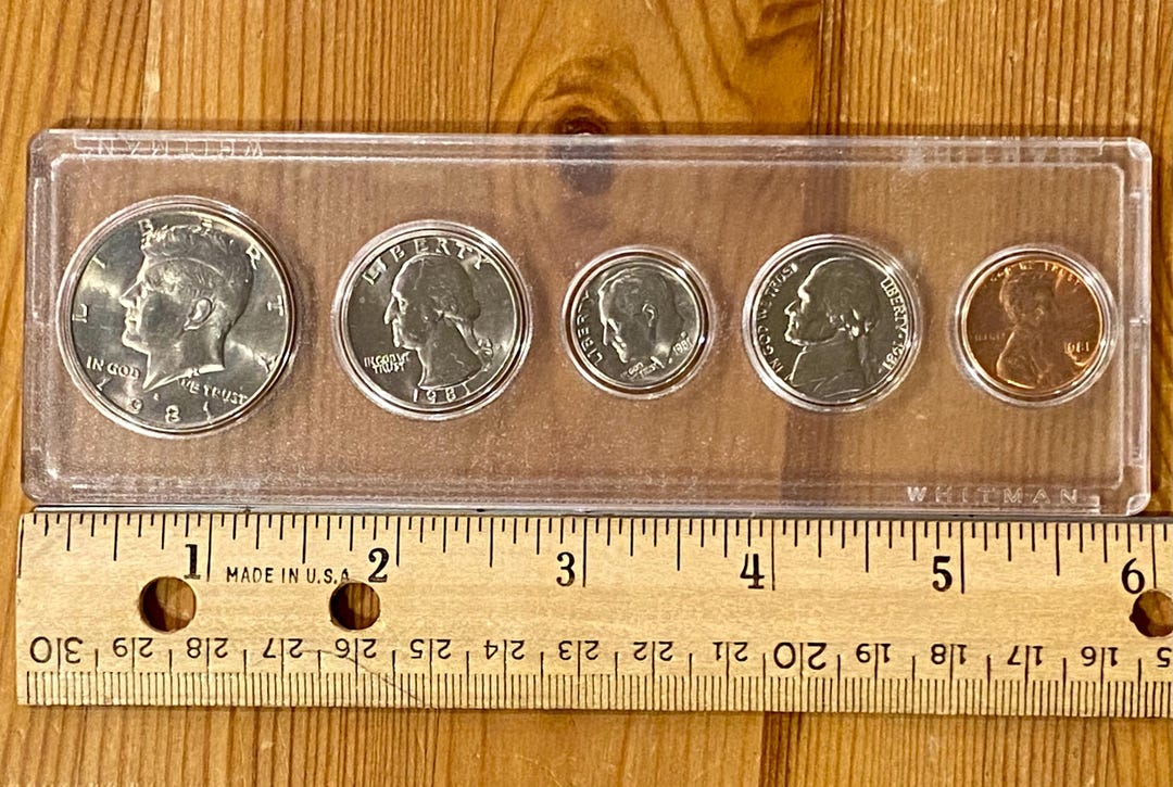 1981 Birth Year Uncirculated 5-coin Set in Clear Plastic Display Holder ...