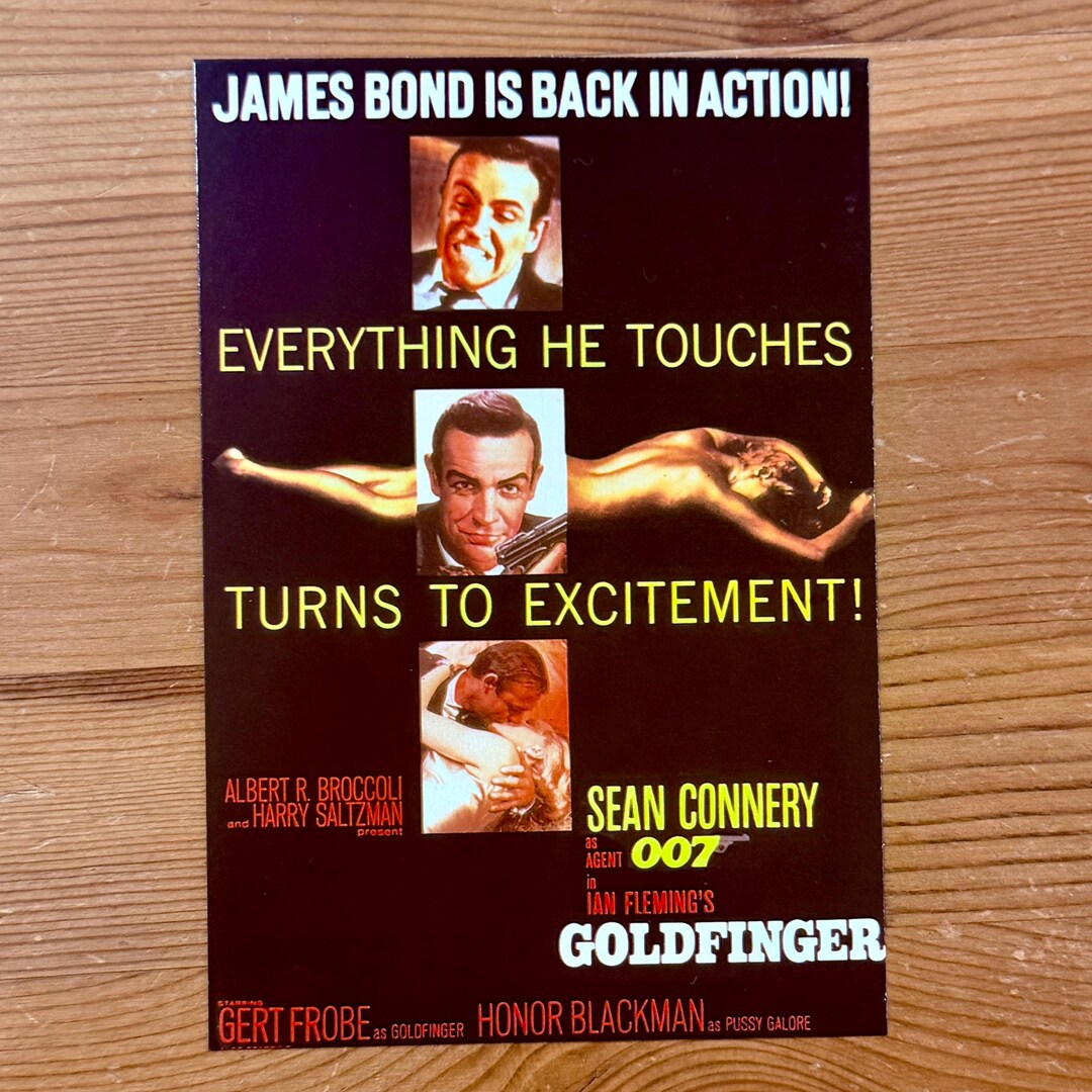 Vintage 1995 James Bond Unused Postcard of Original 1964 Goldfinger ...