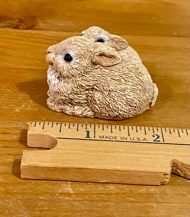 Stone Critter Littles 1991 Vintage Rabbit Couple United Design Corp SCL ...