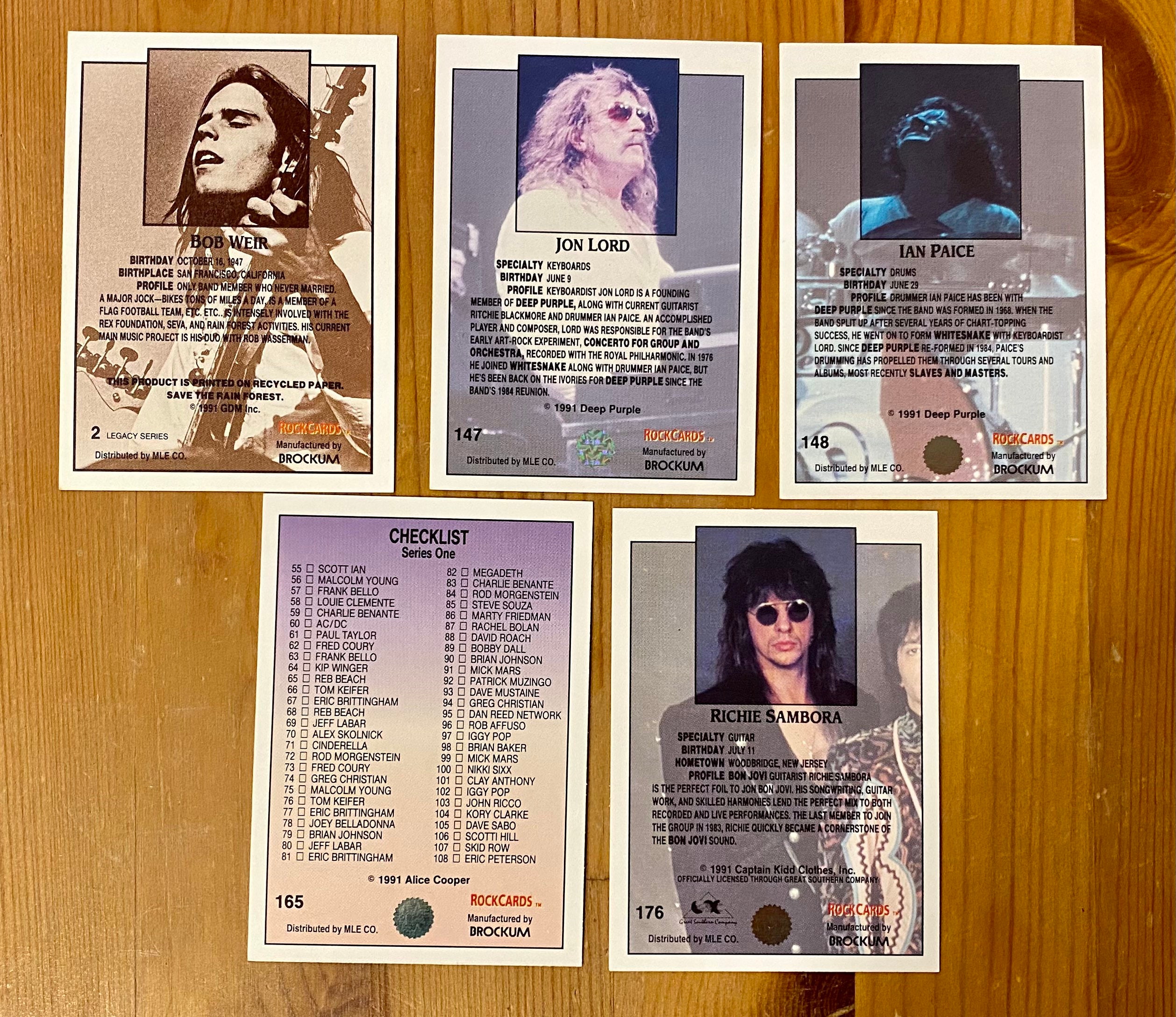 Lot of 15 Rock Cards Vintage 1991 Brockum Collectible Trading - Etsy