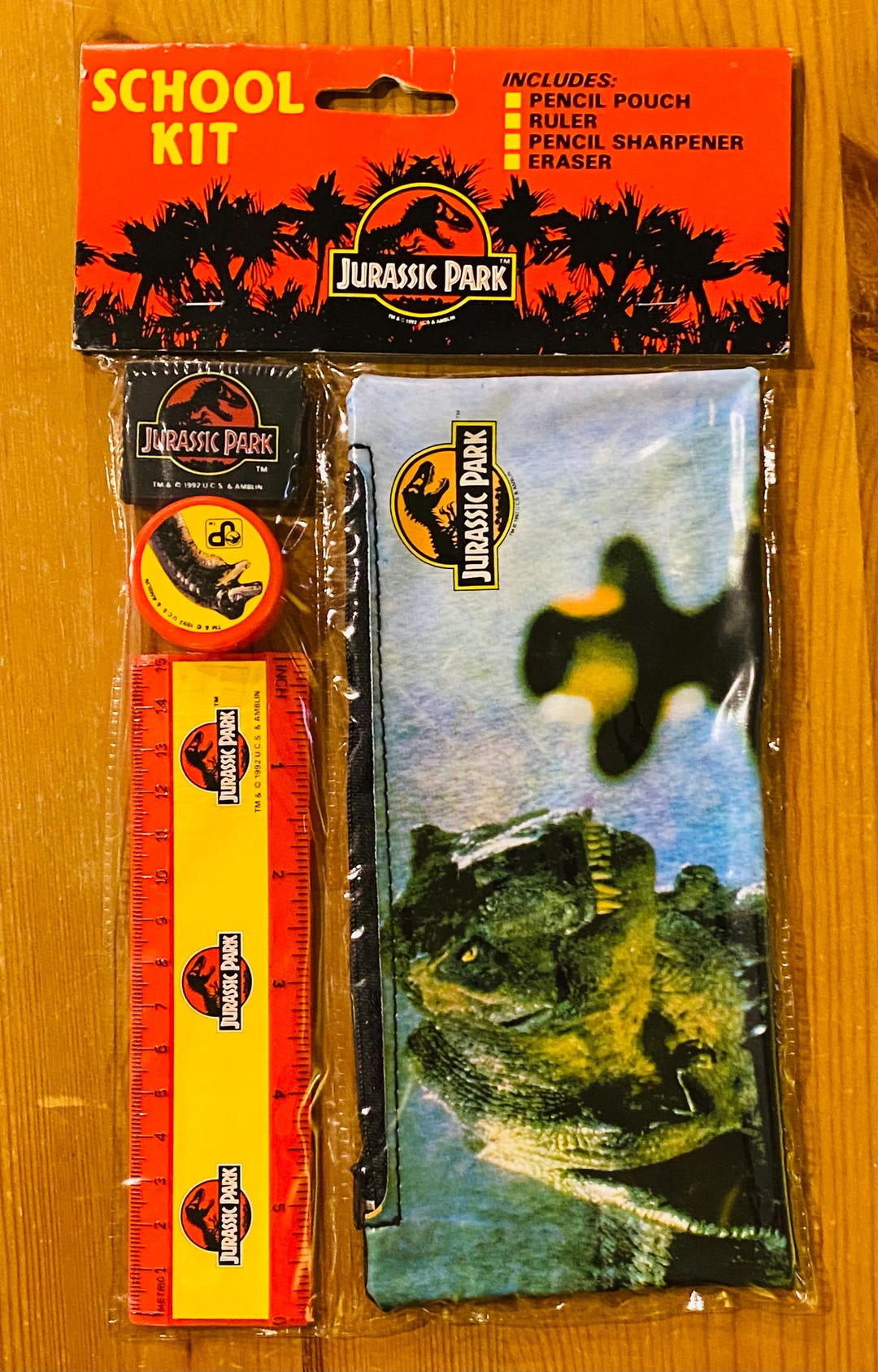 Jurassic Park 1992 Vintage School Supplies Kit: Pencil Pouch Bag ...