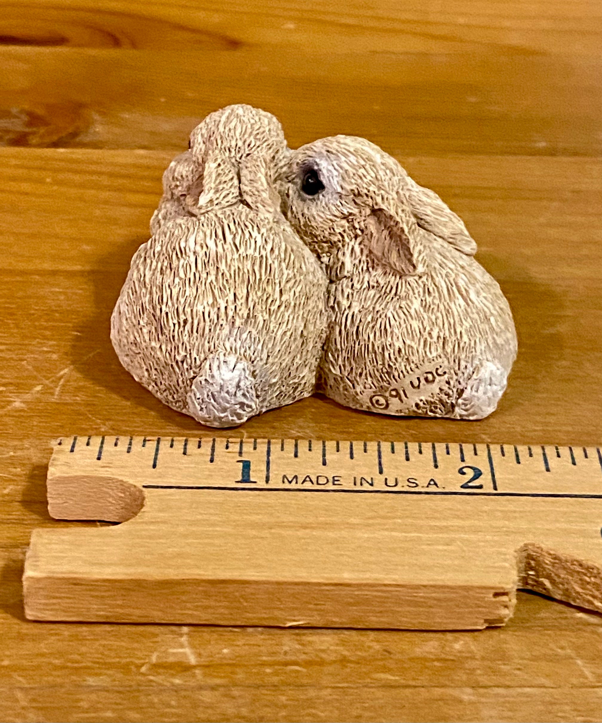 Stone Critter Littles 1991 Vintage Rabbit Couple United Design Corp SCL ...