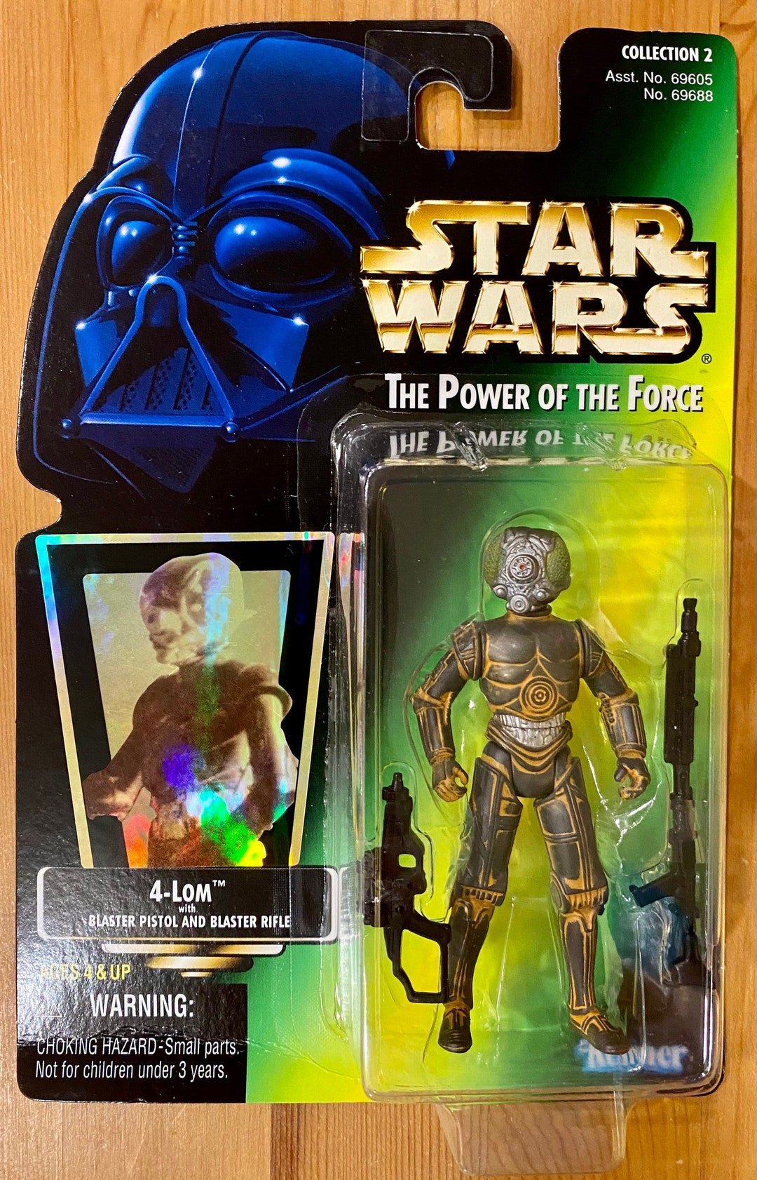 Vintage 1997 Star Wars Kenner 4-LOM Action Figure: Green Card, Hologram ...
