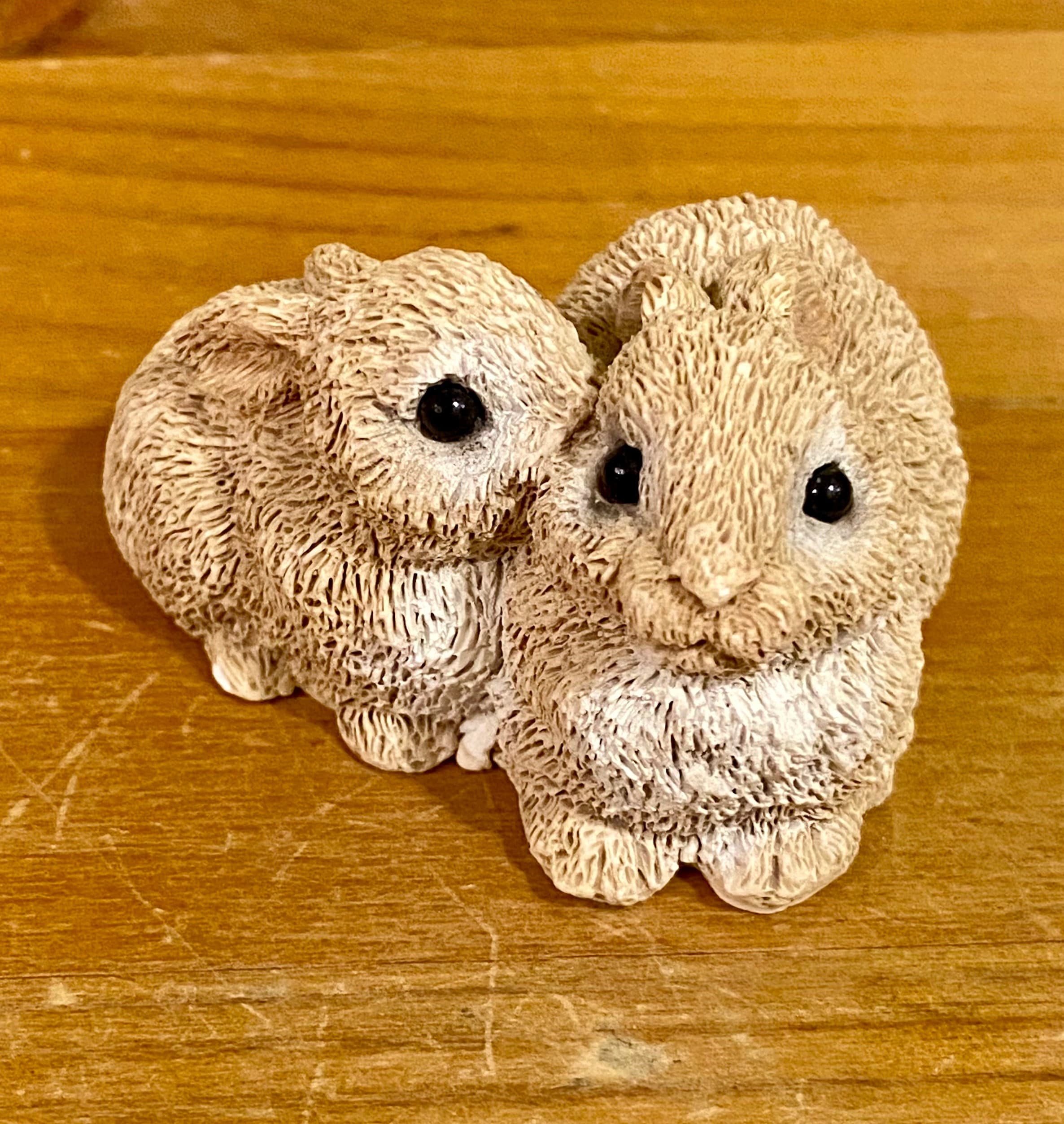 Stone Critter Littles 1991 Vintage Rabbit Couple United Design Corp SCL ...