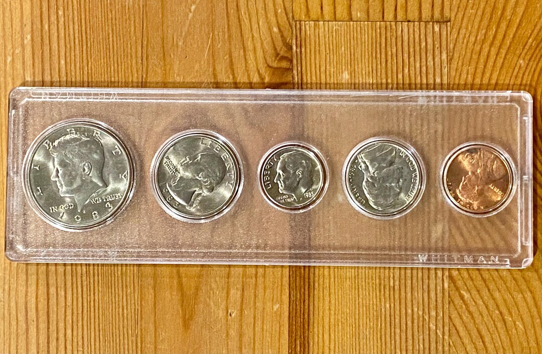 1983 Birth Year Uncirculated 5-coin Set in Clear Plastic Display Holder ...