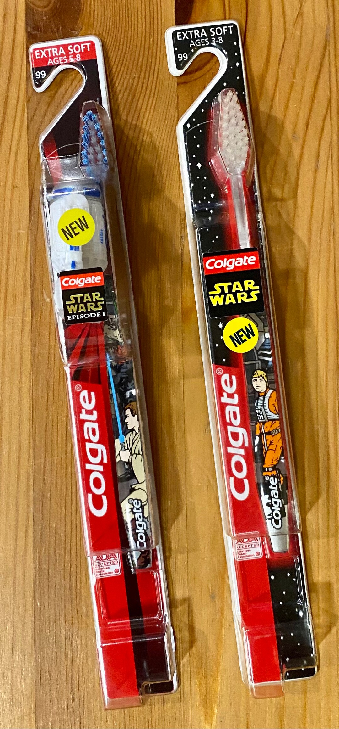 Vintage 1998 Star Wars Colgate Toothbrushes: Luke Skywalker & Obi-wan ...