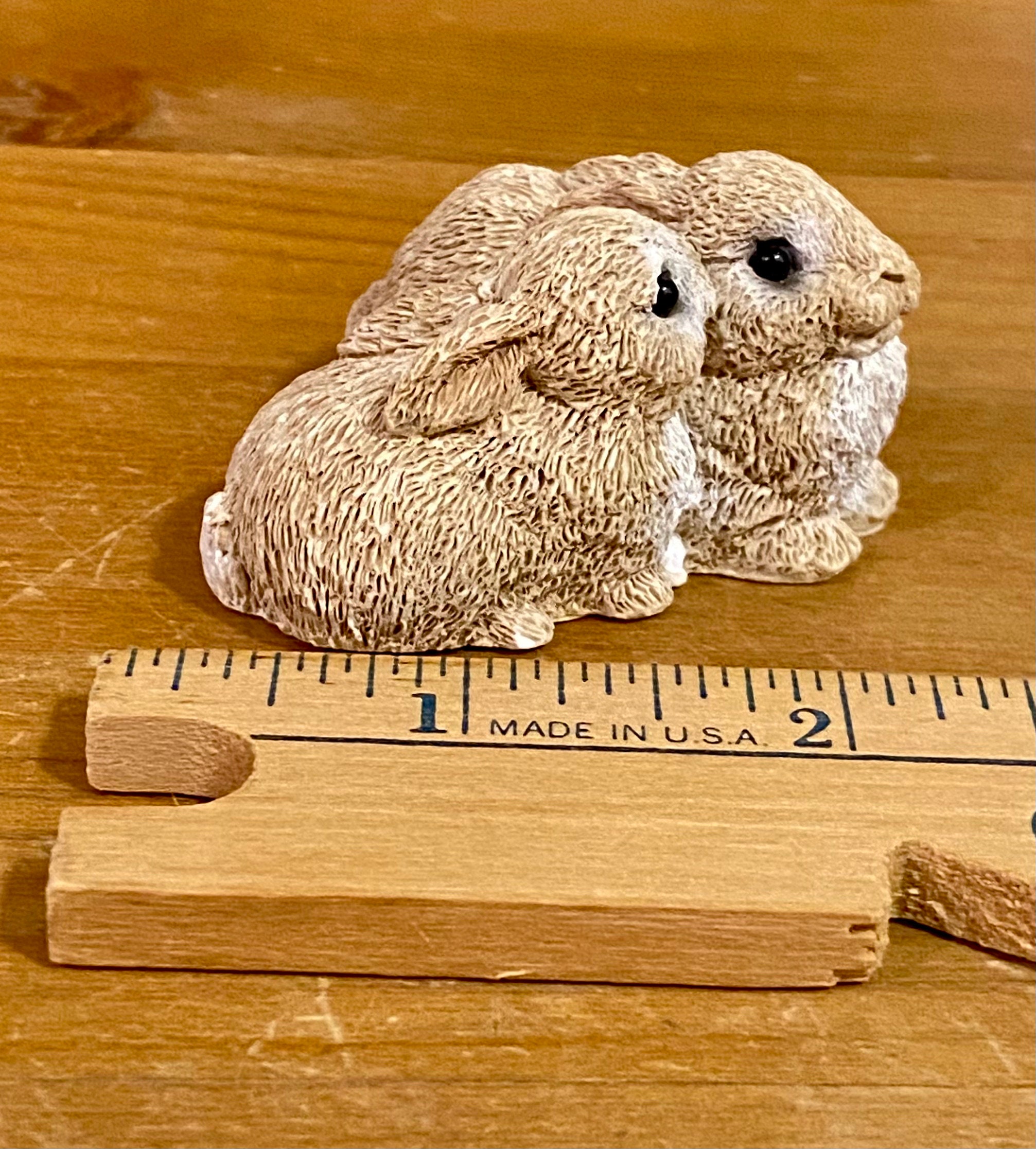 Stone Critter Littles 1991 Vintage Rabbit Couple United Design Corp SCL ...