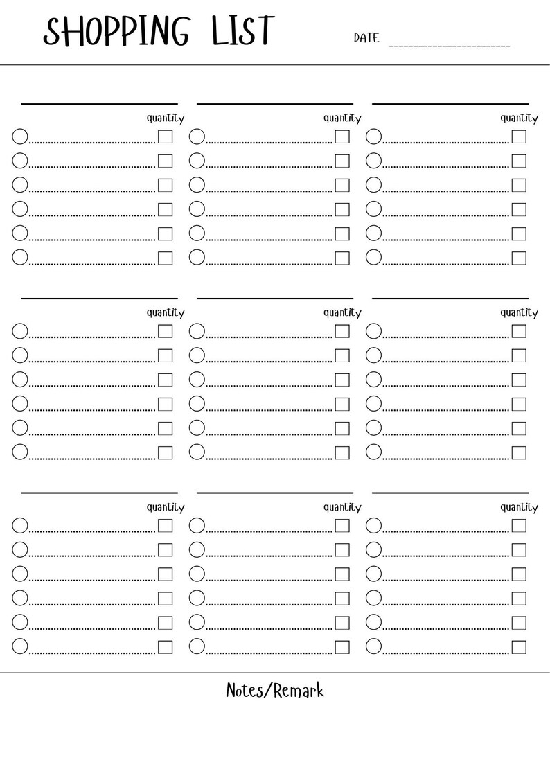 Editable Grocery List Template | A4 Printable Shopping Planner | Food ...