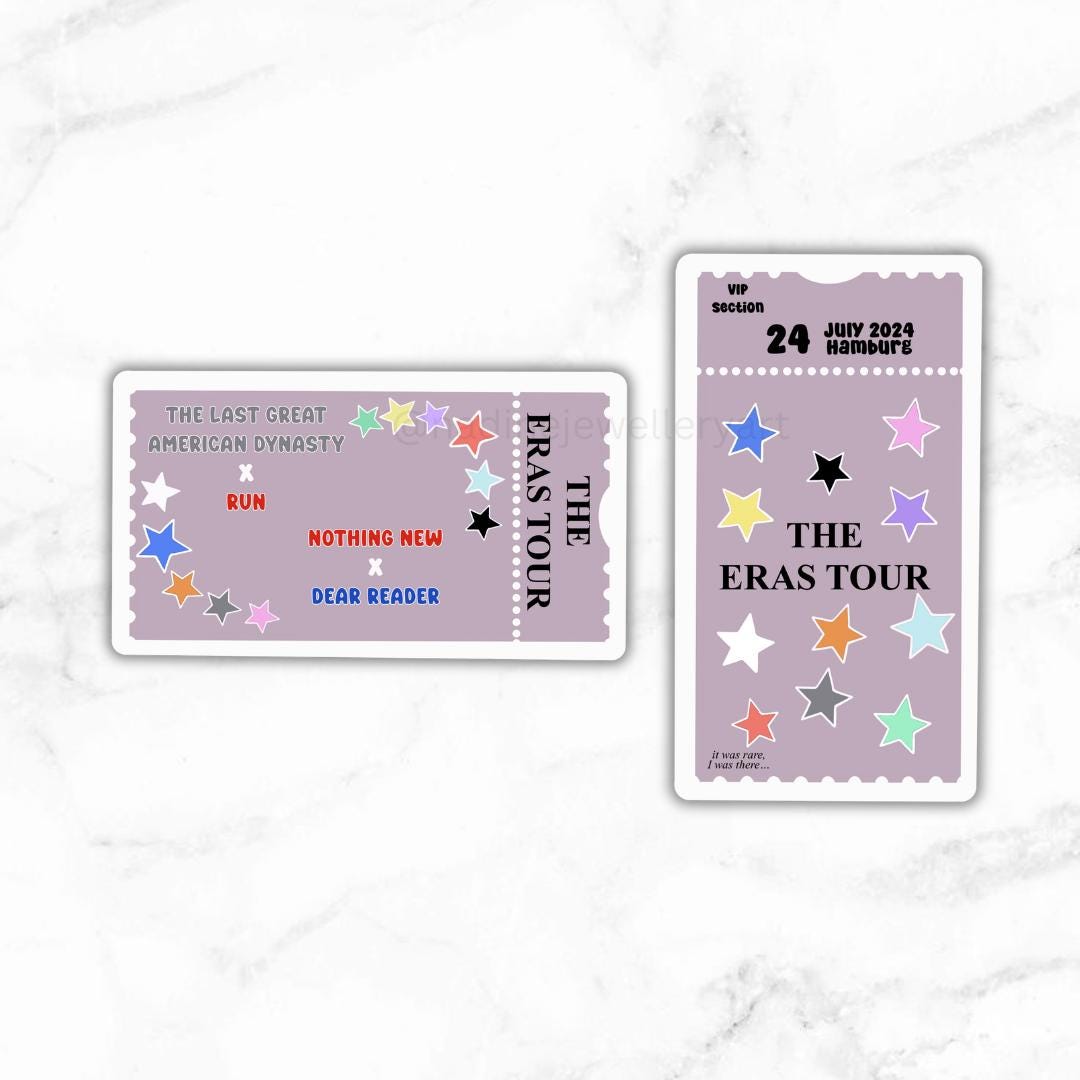 Eras Tour Ticket Sticker, Surprise Song Eras Tour Sticker, TS - Etsy