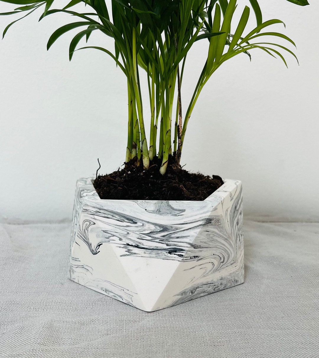 Marble Vase Hexagonal Vase Unusual Vase Contemporary Handmade - Etsy