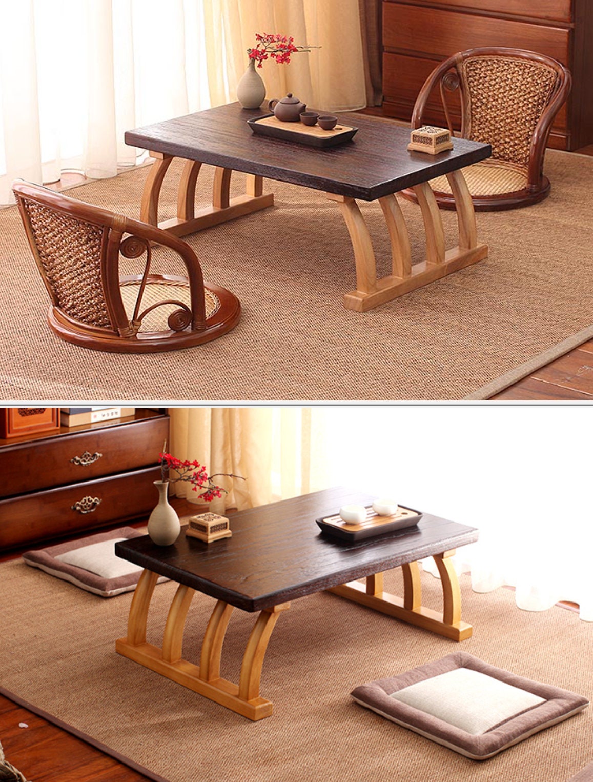 Living Room Furniture Furniture Traditional Japanese Floor Table 2 ...