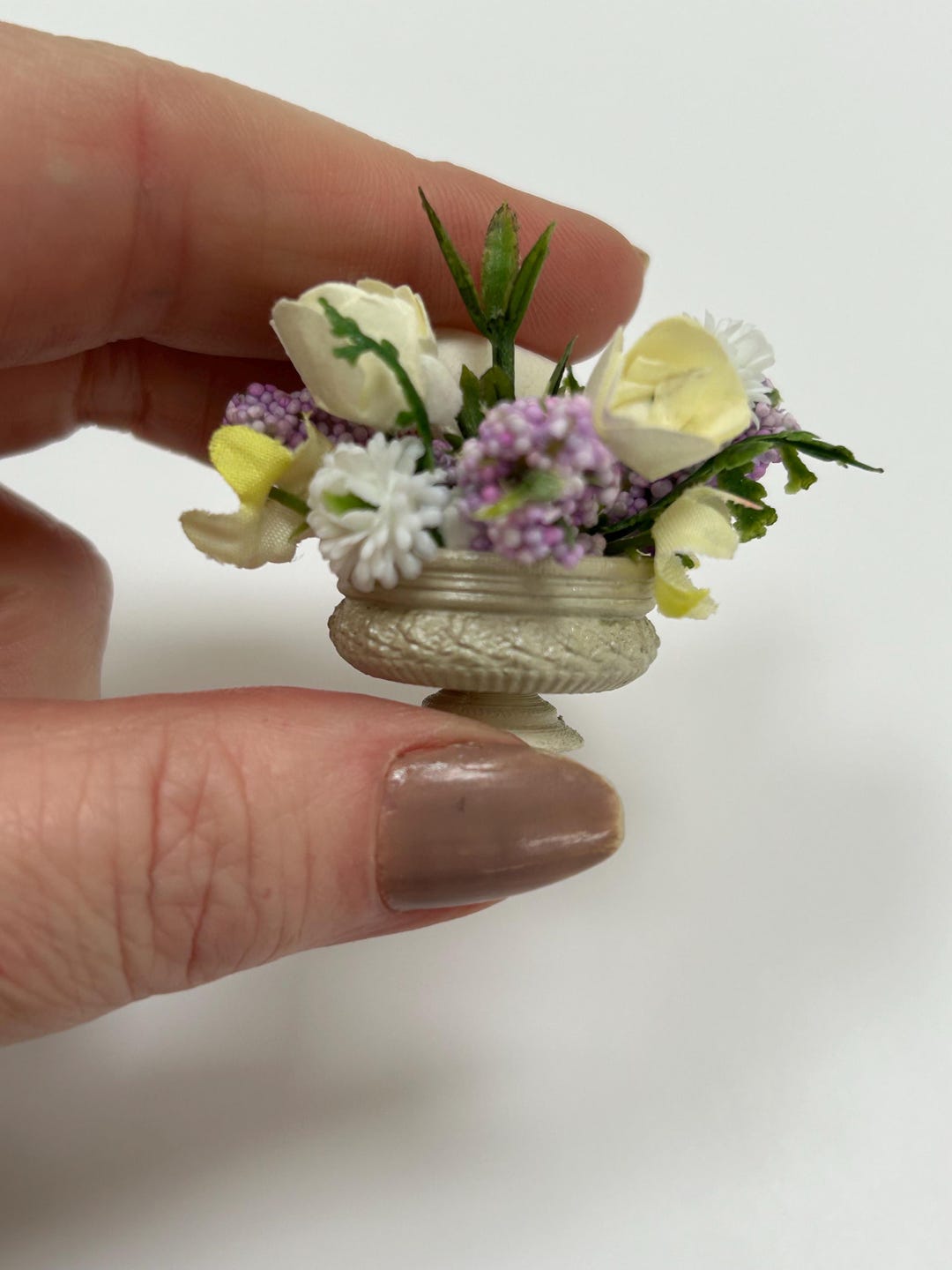 Dollhouse Miniature Flower Arrangement (purples and Warm Whites) - Etsy