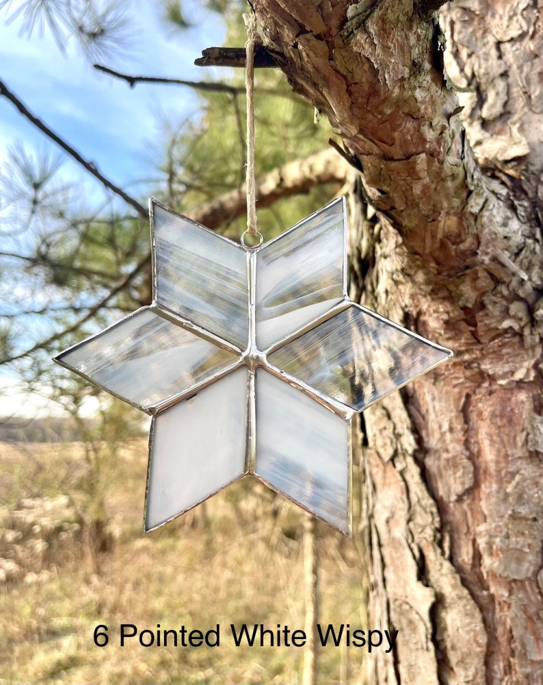White Stained Glass Star, Winter Decor - Etsy