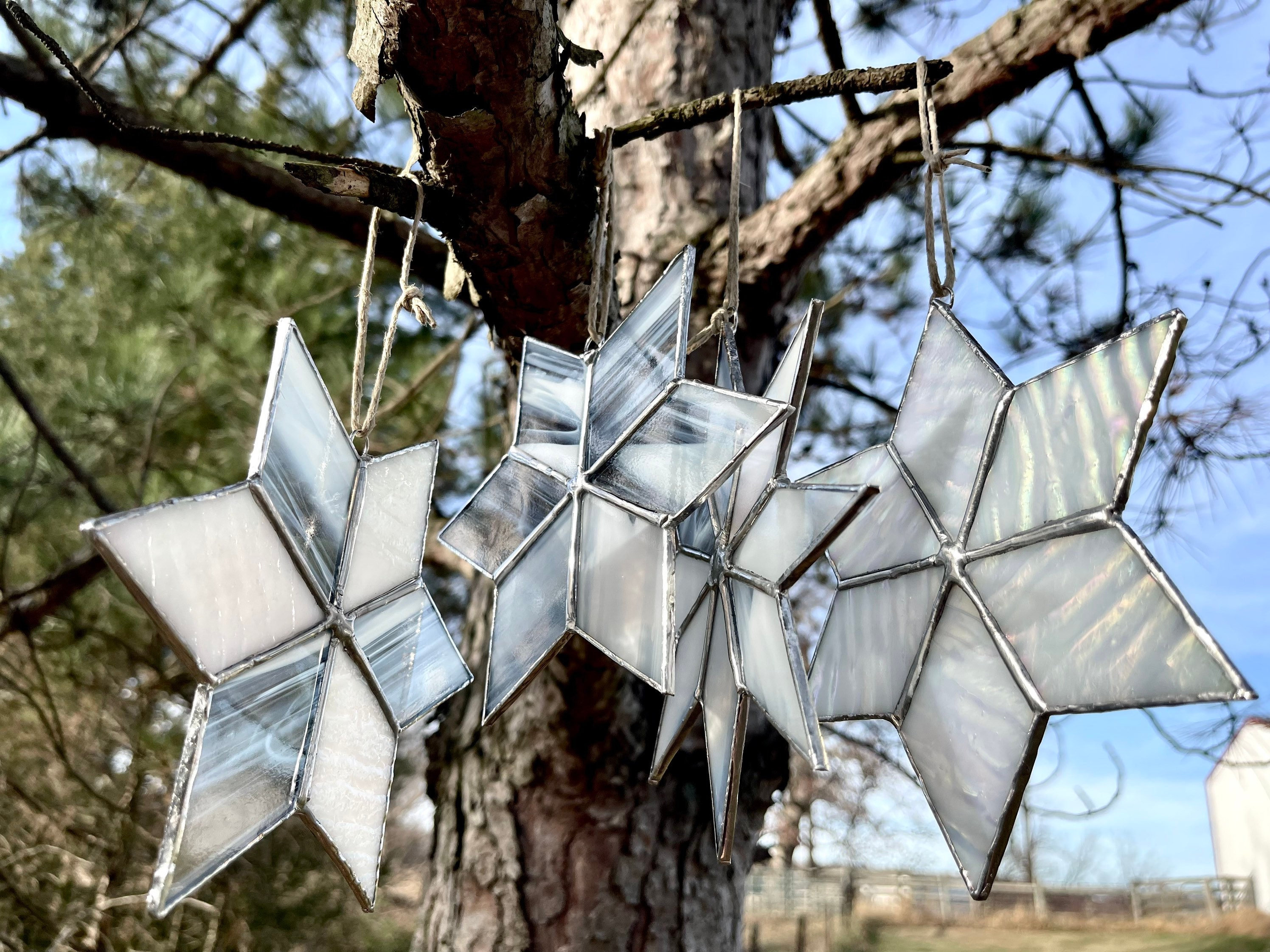 White Stained Glass Star, Winter Decor - Etsy