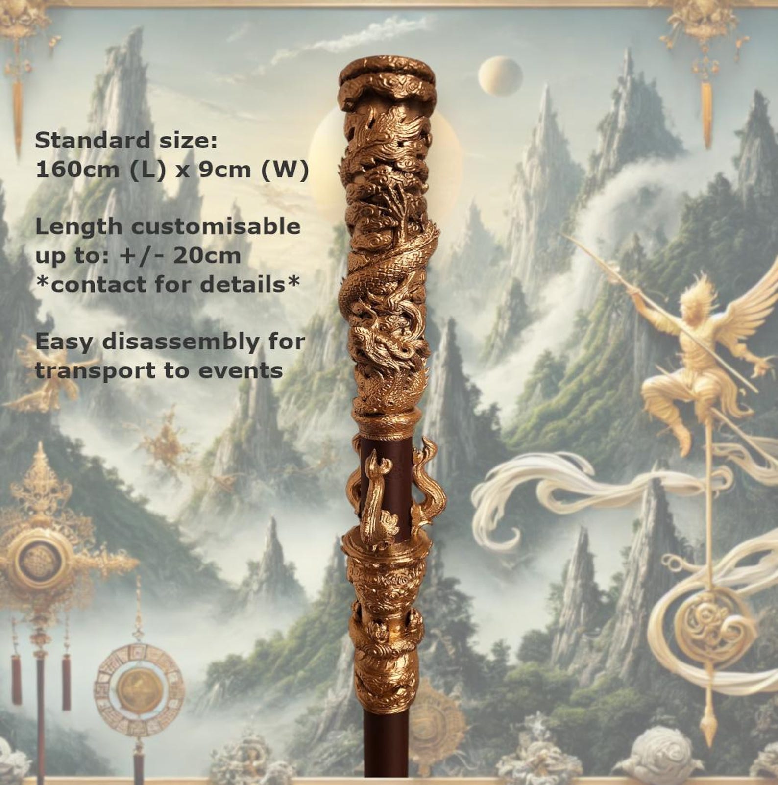 Sun Wukong Staff | Ruyi Jingu Bang | Black Myth Inspired | Life-sized ...
