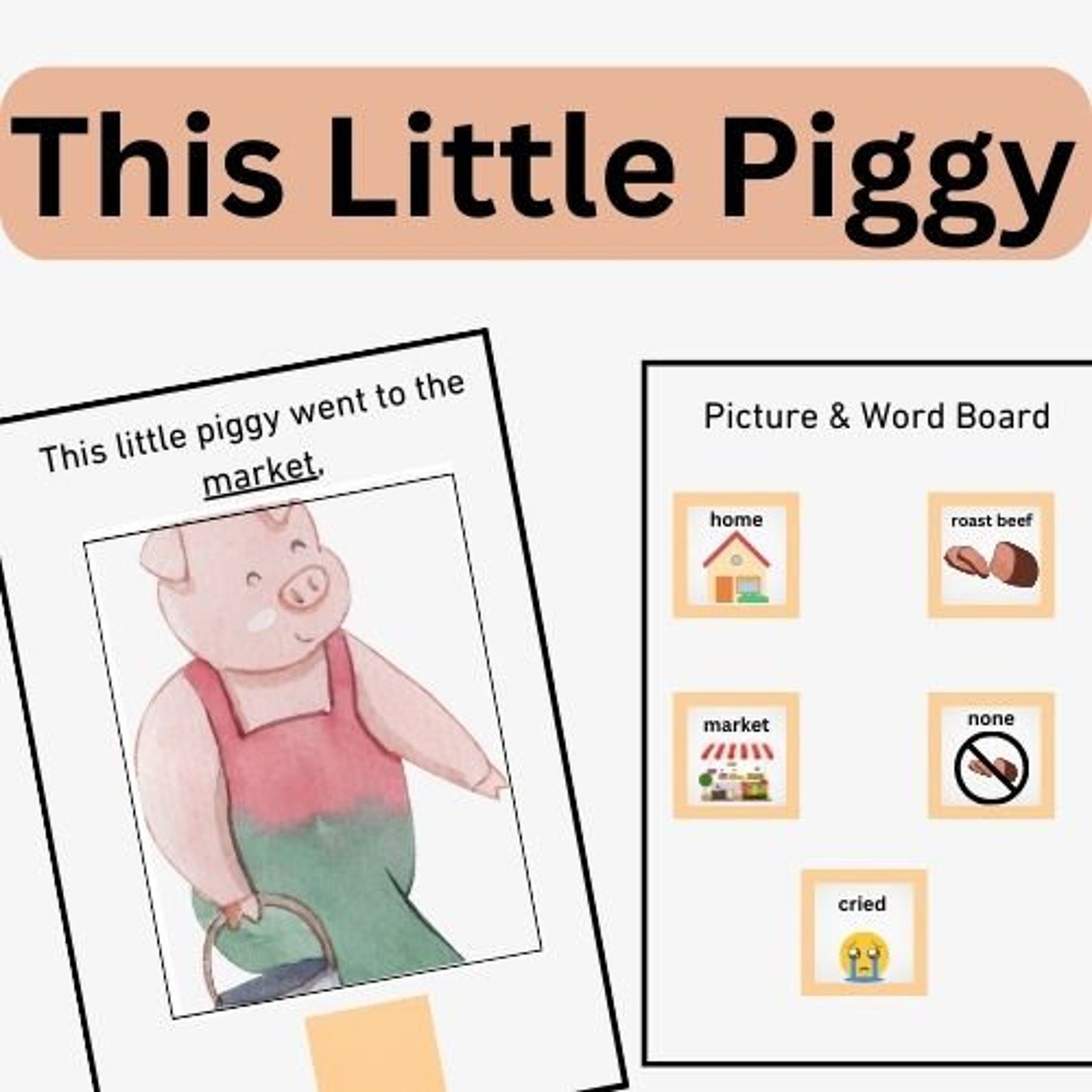 This Little Piggy ADAPTED Bookprintable PECS Picture - Etsy