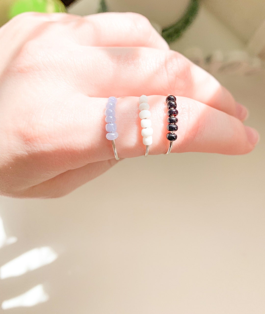 Custom Fidget Bead Ring | Anxiety Ring | Stress Ring | Dainty ...