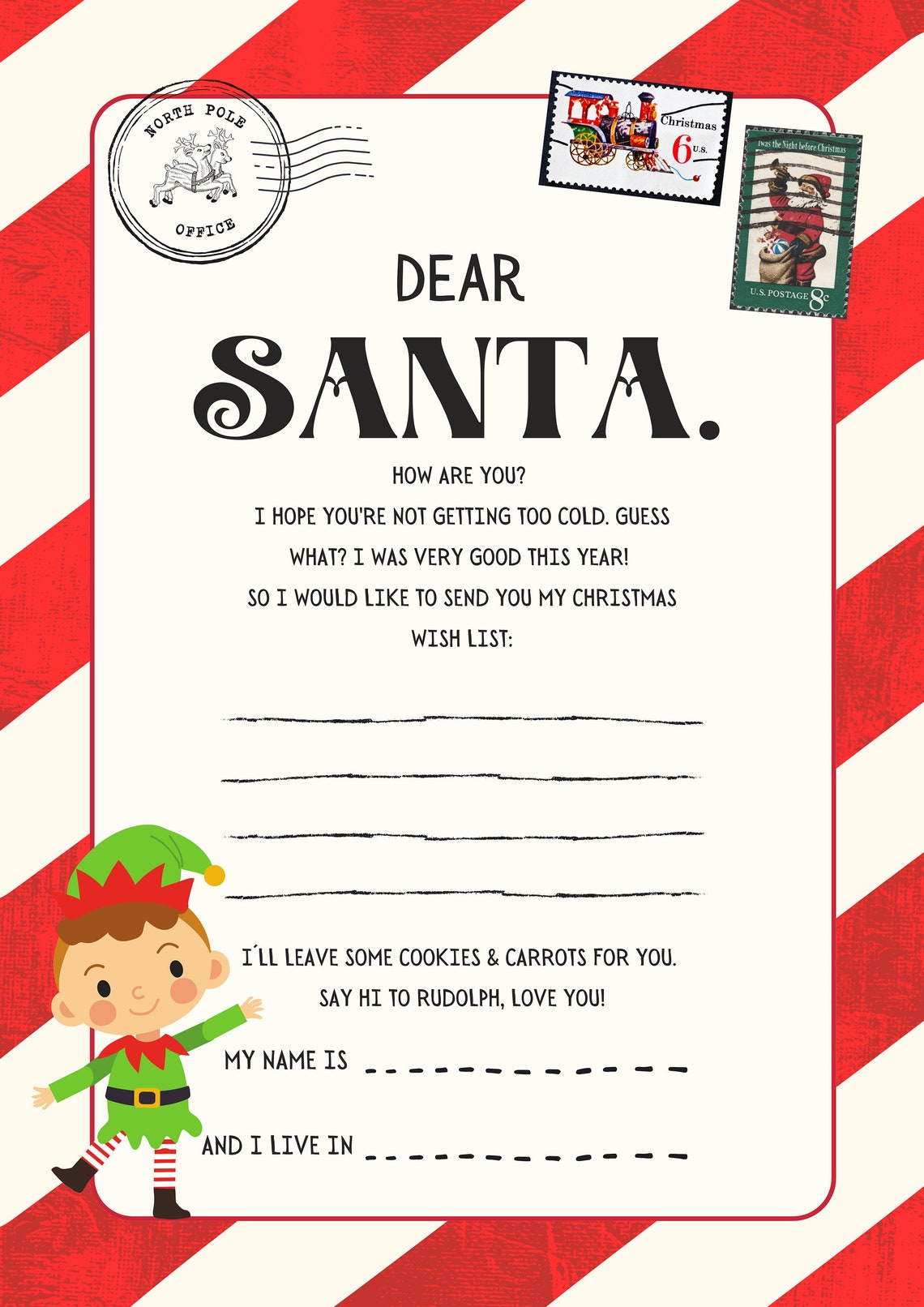 Christmas Letter for Kids Digital Download Elf Letter Christmas ...