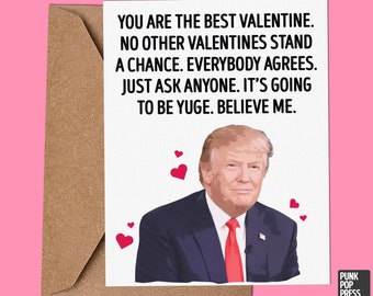 Trump Valentines Day Card - Etsy