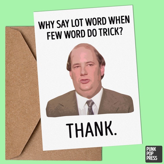 Why Say Lot Word When Few Word Do Trick Thank You Card - Etsy