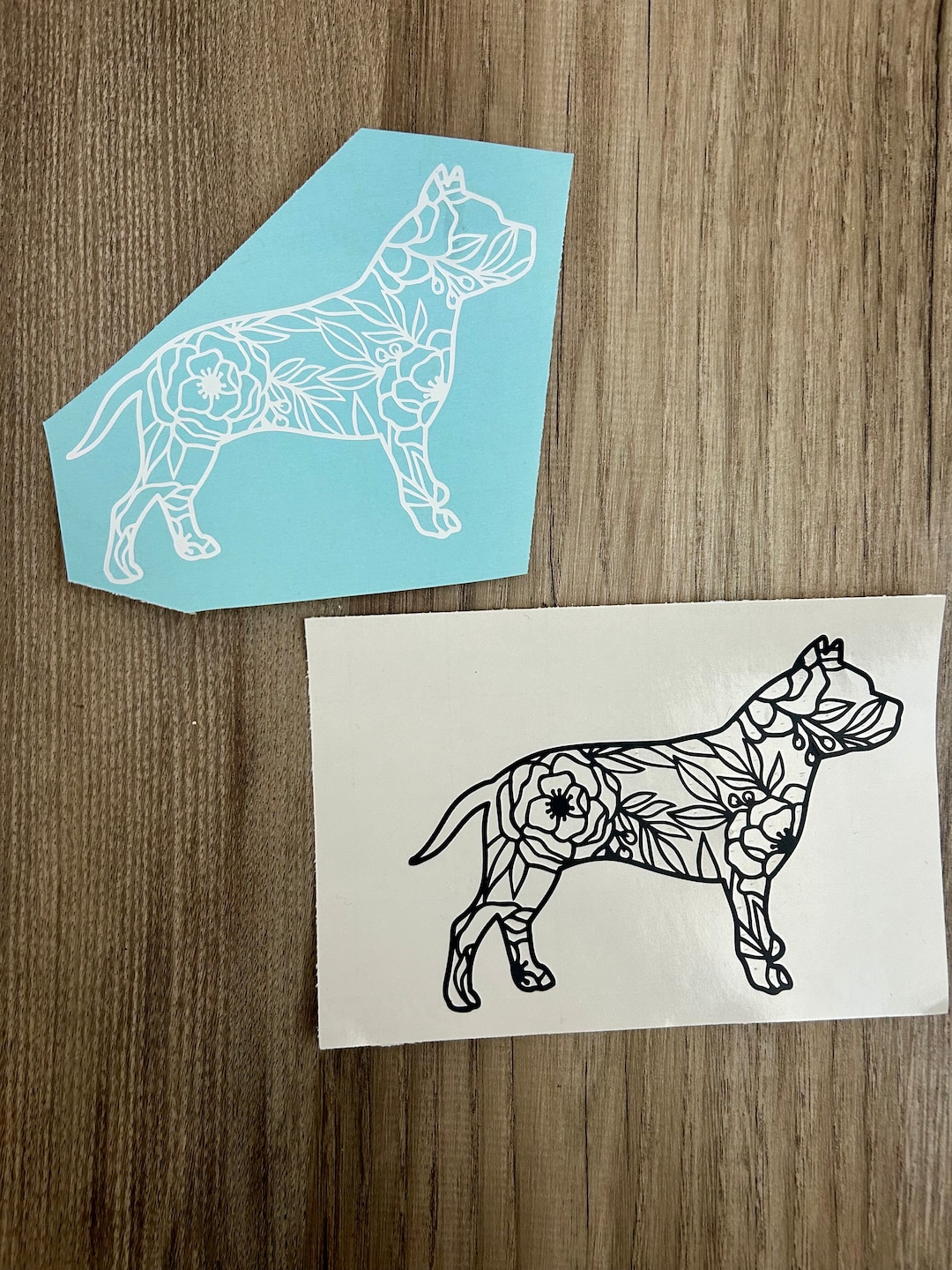 Floral Pitbull Car Window Decal, Staffy Mom Decal, Pitbull Decal ...