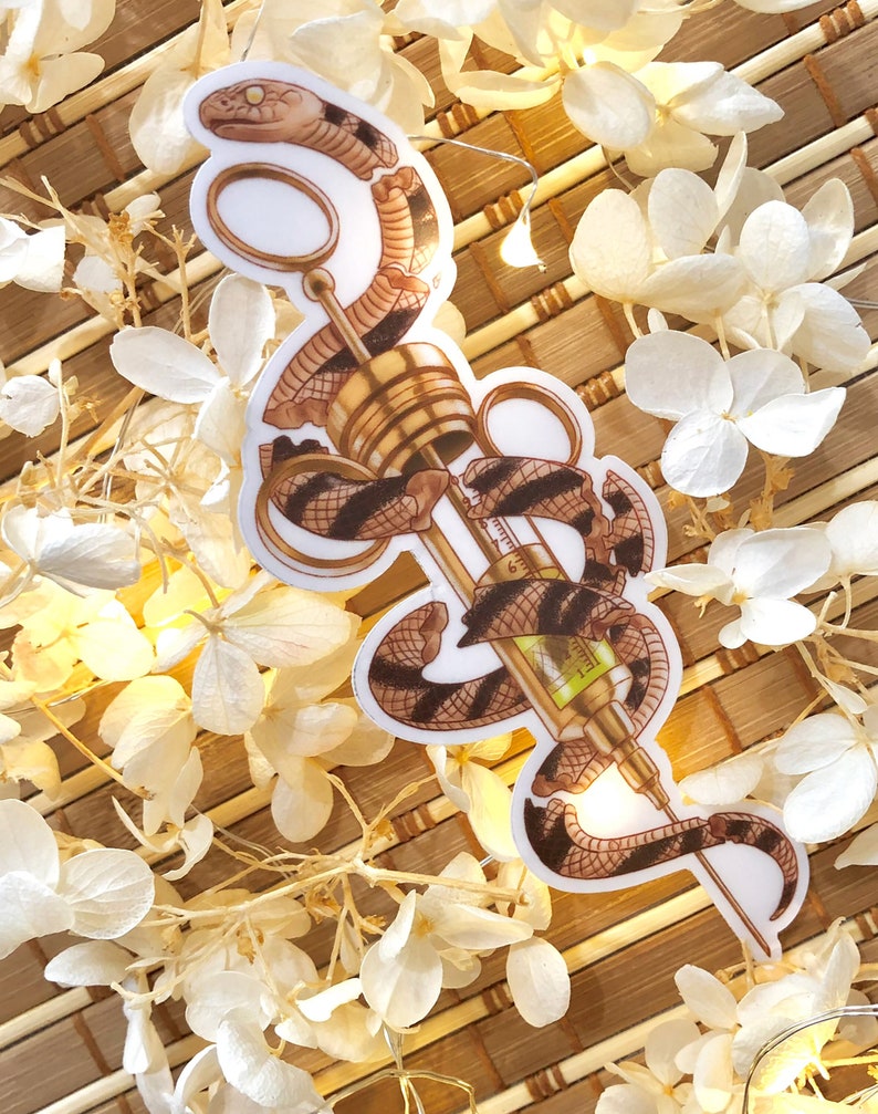Snake Syringe Vinyl Sticker Clear Antivenom Decal Vintage - Etsy