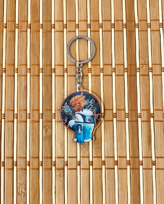 Yokai Anime Boy Acrylic Charm Keychain Thunder and Lightning - Etsy