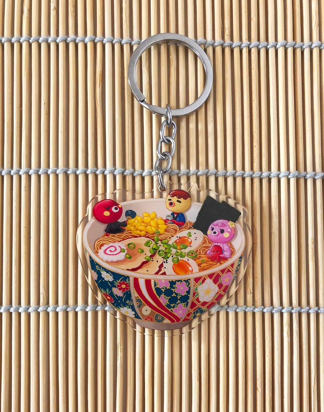 Octopus Ramen Bowl Acrylic Charm Keychain Japanese Noodles - Etsy