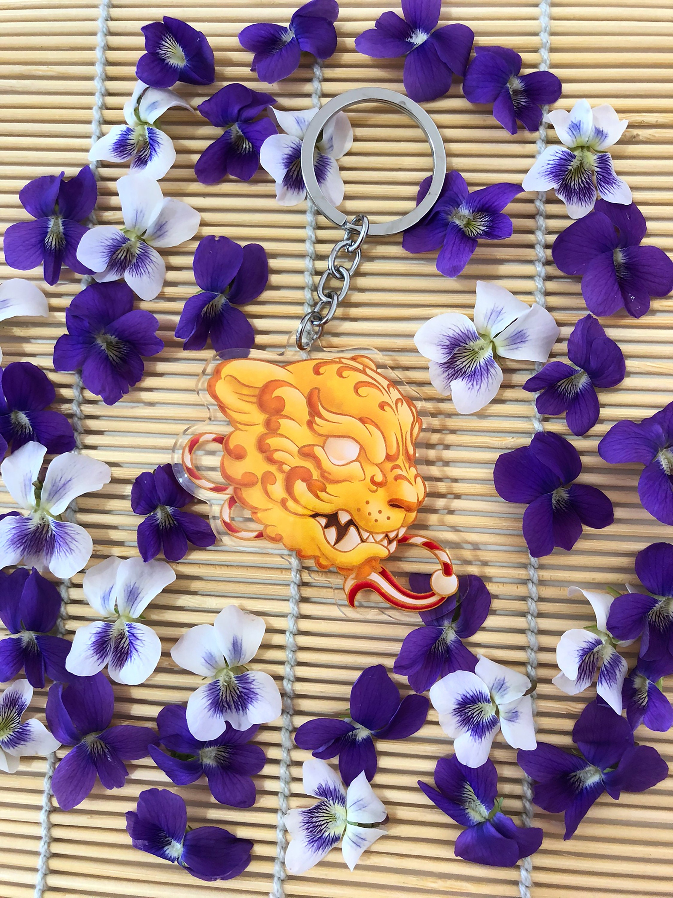 Tiger Yokai Acrylic Charm Keychain Cat Feline Aesthetic - Etsy